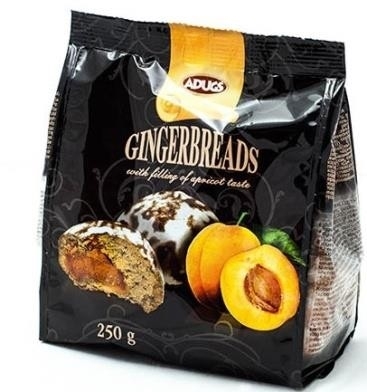 ADUGS - Gingerbread with apricot filling, 250g (in box 12). Jolly Grocer