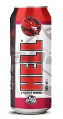 ENERGY DRINK HELL RED GRAPE PREMIUM 500ml PLECH ČERVENÉ HROZNO (in box ...