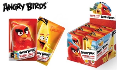 Angry birds popping candy strawberry and apple flavours and sticker ...