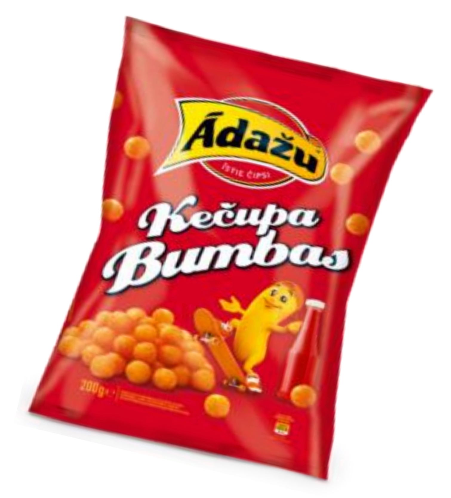 ADAZU - Corn snacks "Ketchup balls", 200g (in box 15). Jolly Grocer
