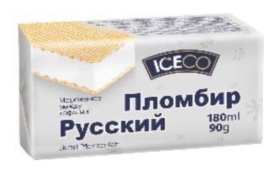 ICECO - Ice-cream with vanilla flavour "Russkij Plombir",90g (box*30 ...