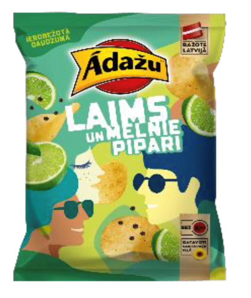 ADAZU - Chips Lime and black pepper 150g (box*18). Jolly Grocer