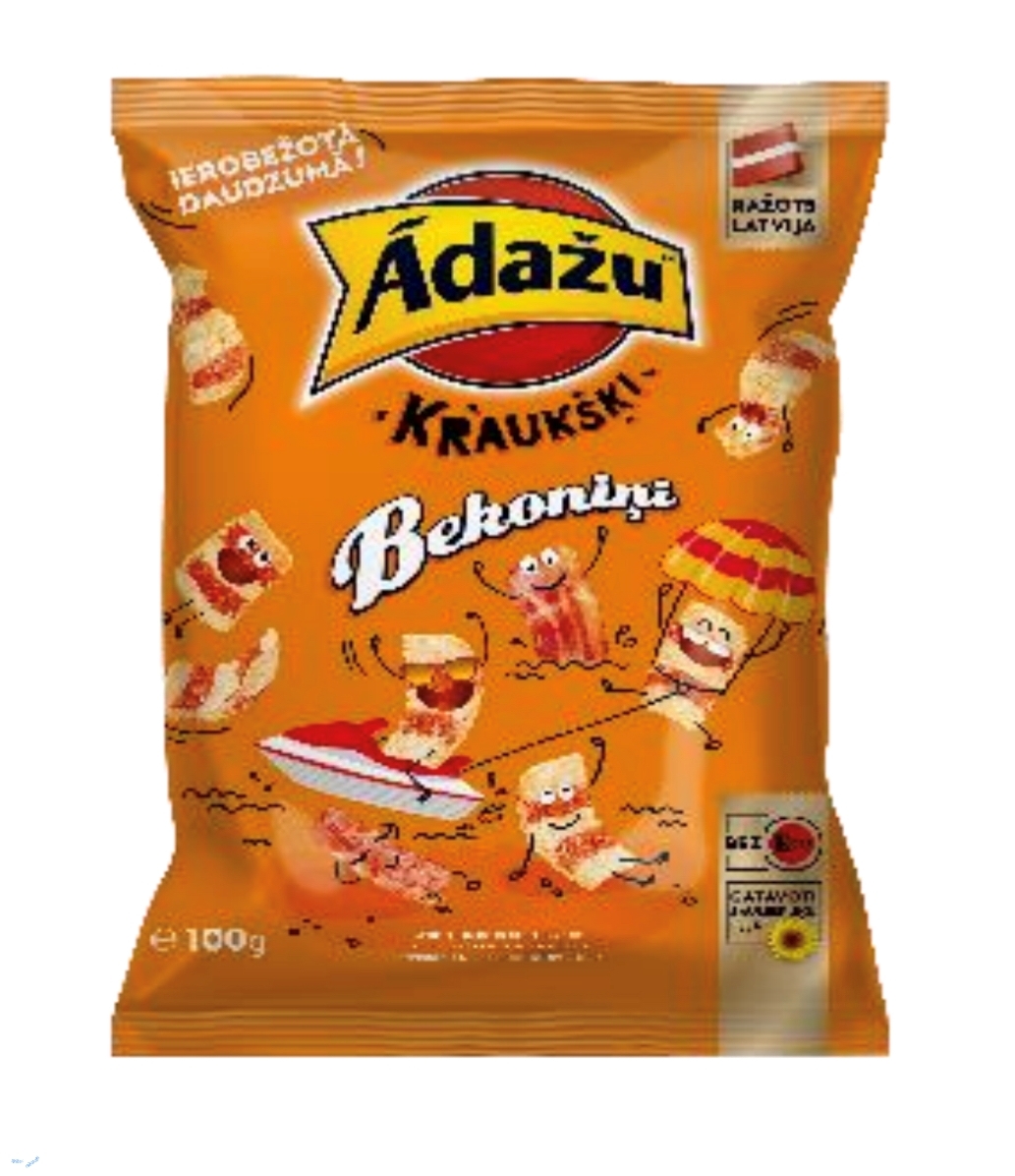 ADAZU - Corn snacks Krauskigie Becon crisps 100g ADAZU - Chips Lime and ...