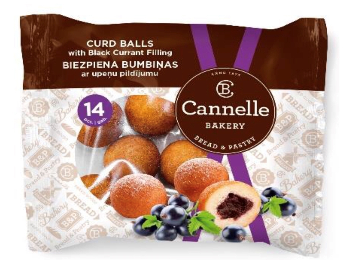 CANNELLE BAKERY SIA - Curd balls with blackcurrant filing 210g (box*12 ...